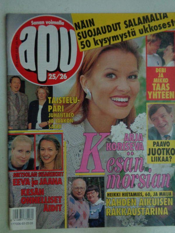 Apu lehti Nro 25-26/1993 (13.8) - Huuto.net