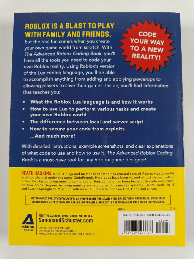 Heath Haskins : The advanced Roblox coding book an unoffi... - Huuto ...