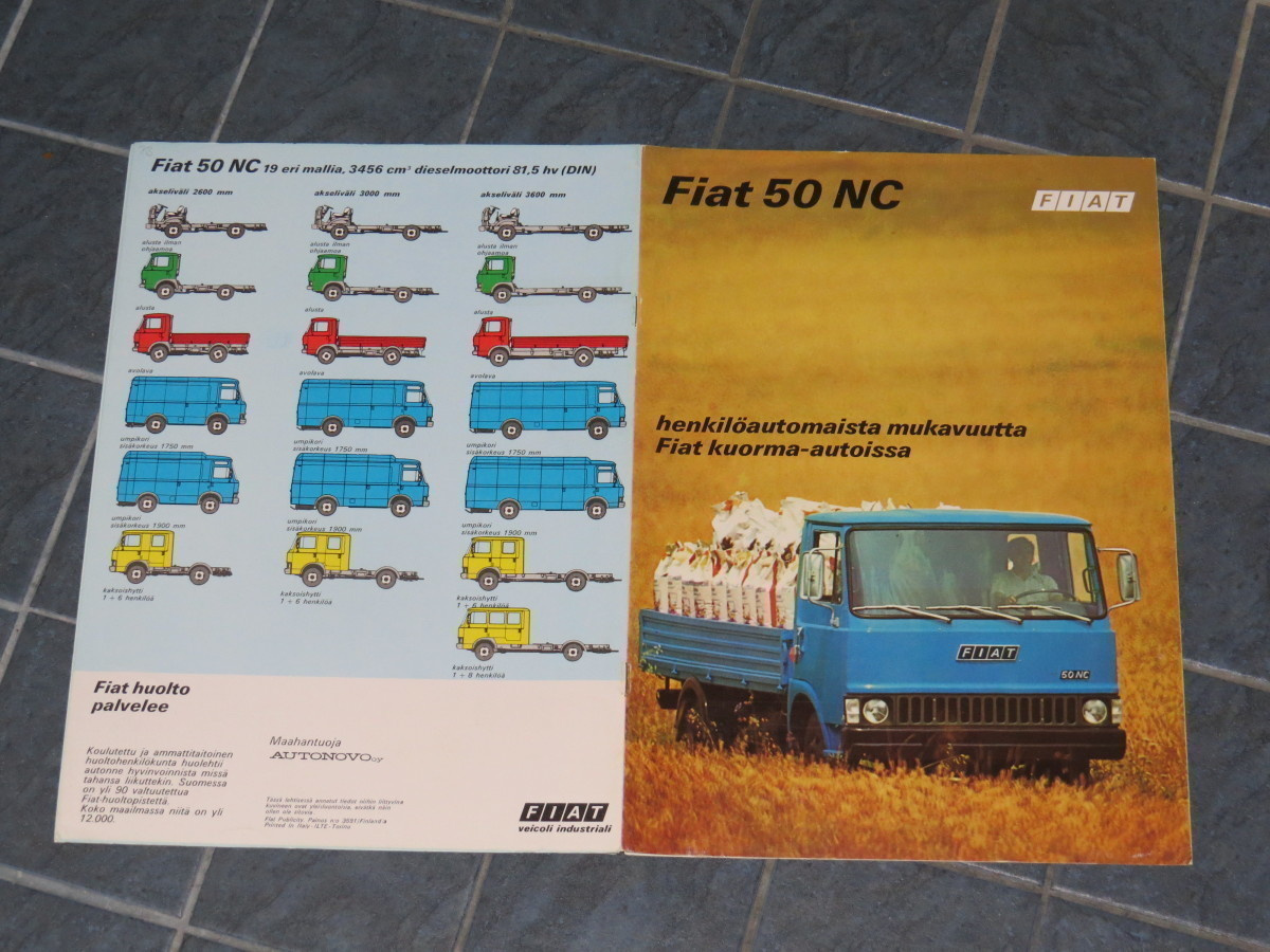 1973 Fiat 50 NC kuorma-auto esite - KUIN UUSI - suom 16 siv - Huuto.net ...