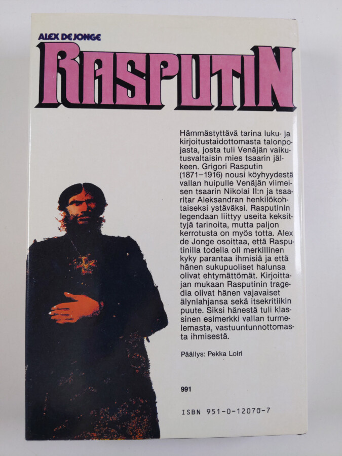 Alex de Jonge : Rasputin ja hänen aikansa - Huuto.net | Huuto.net