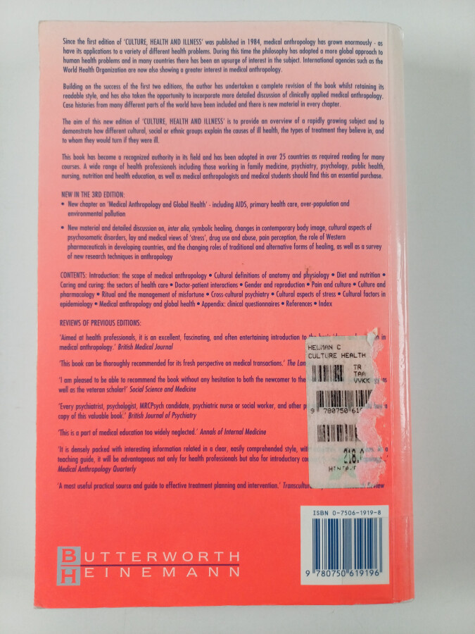 Cecil G. Helman : Culture, health and illness : an introd... - Huuto ...