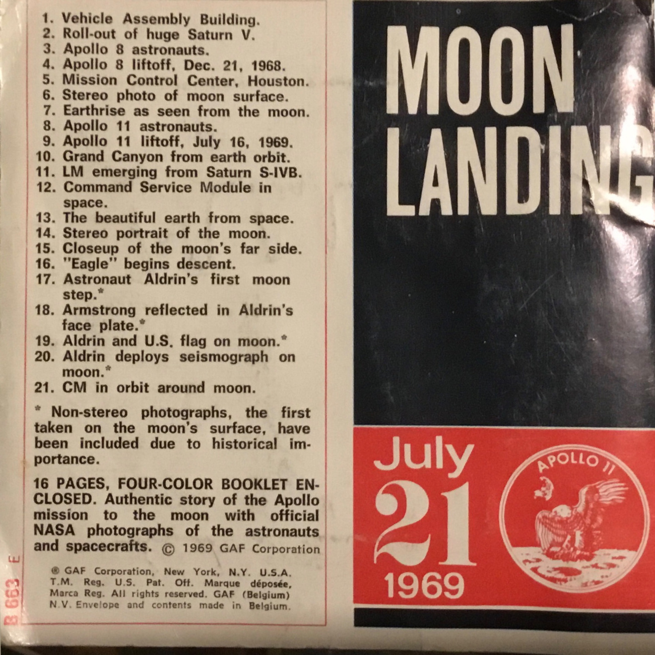 View-Master Moon Landing 1969 – NASA Apollo 11 | Huuto.net